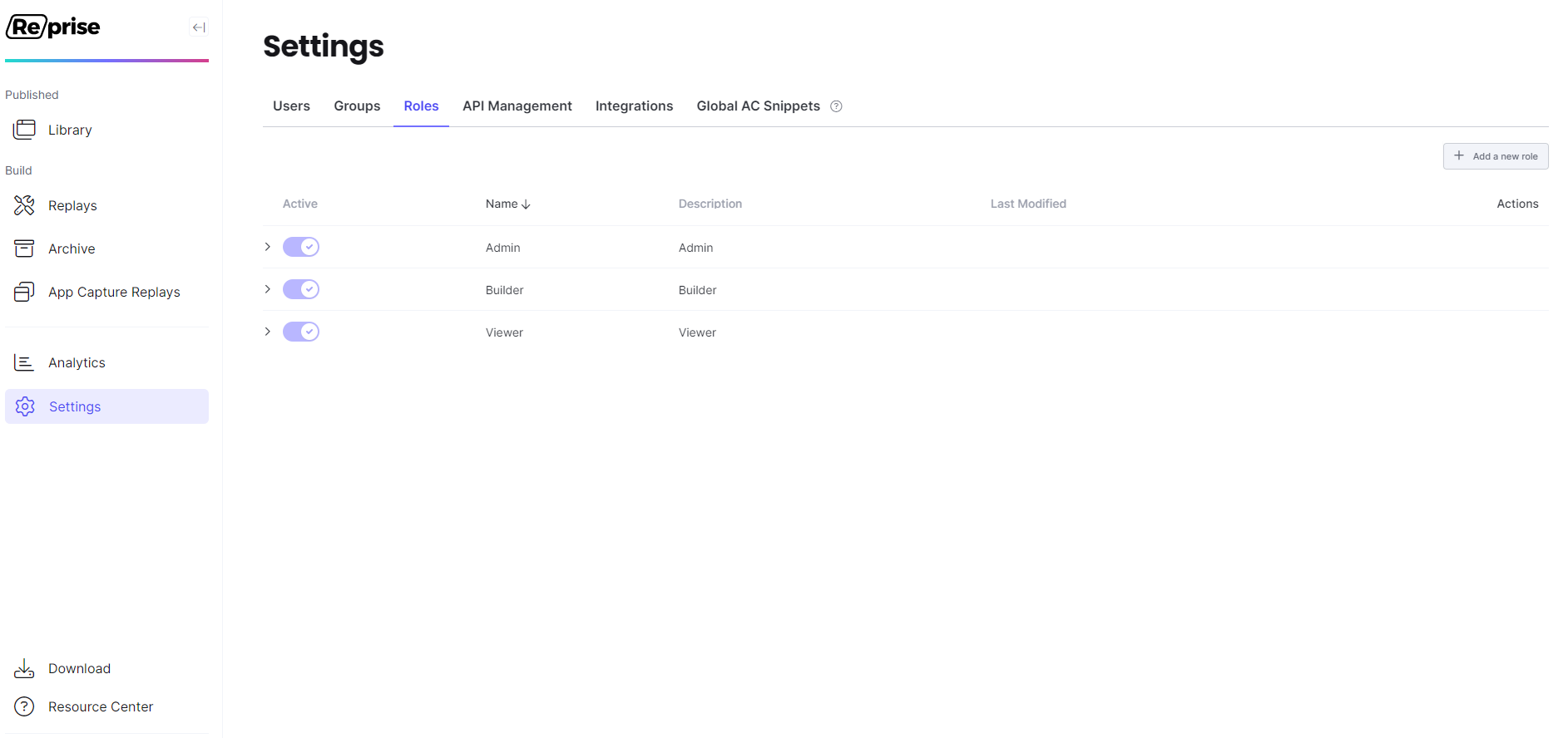 Understand Default Roles – Reprise
