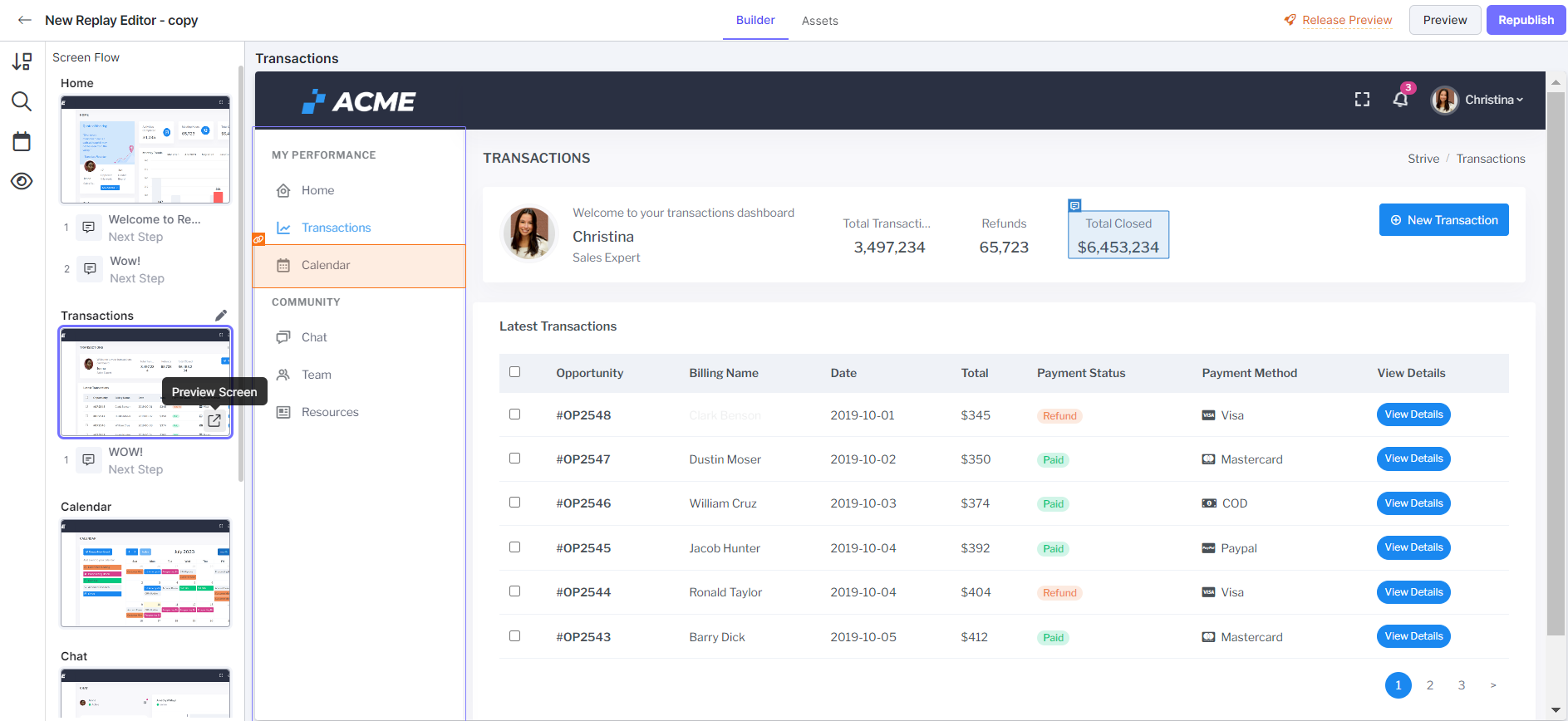 New Replay Editor- Preview Screens – Reprise