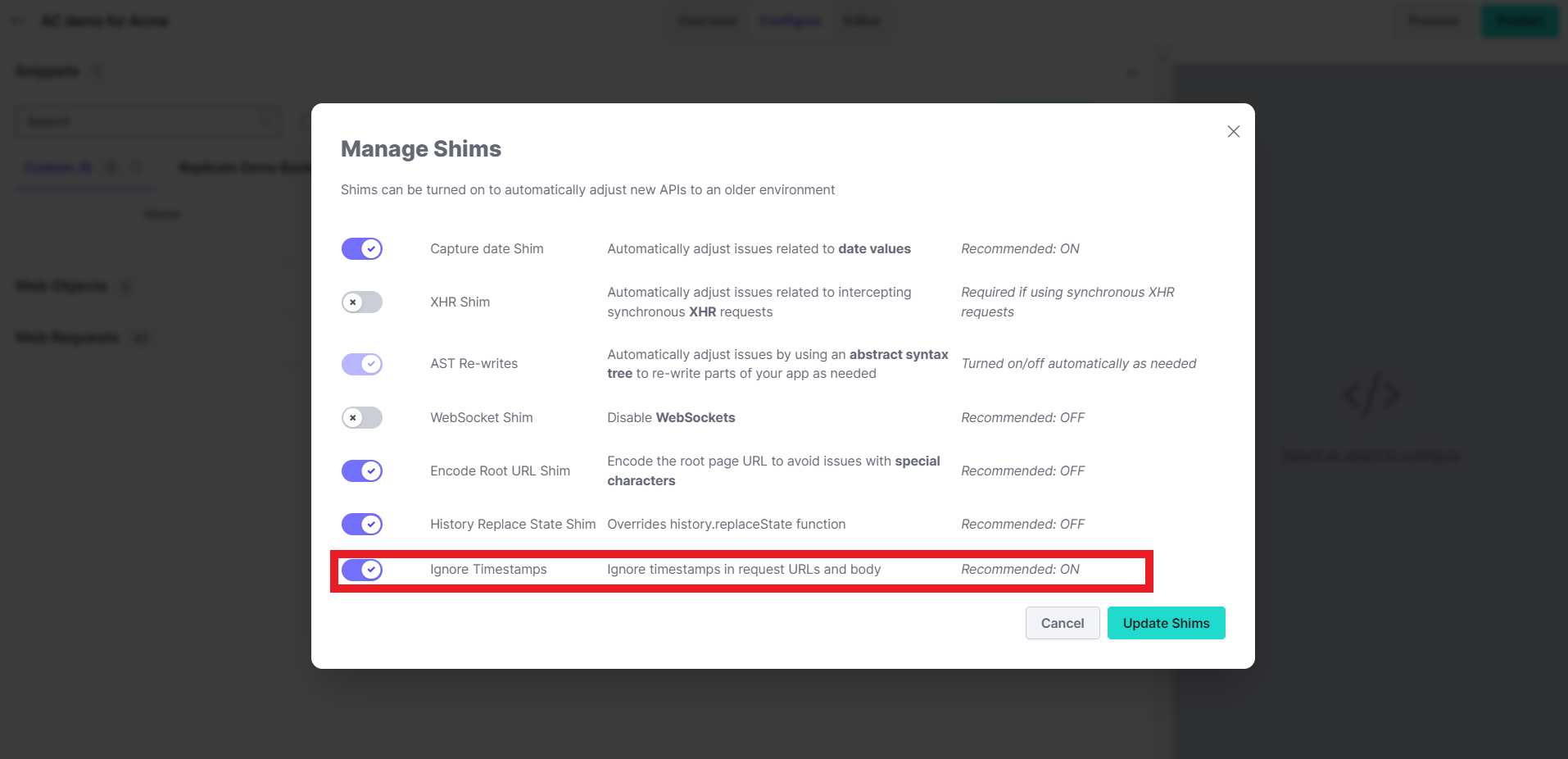 Replicate Editor- Timestamp Toggle – Reprise
